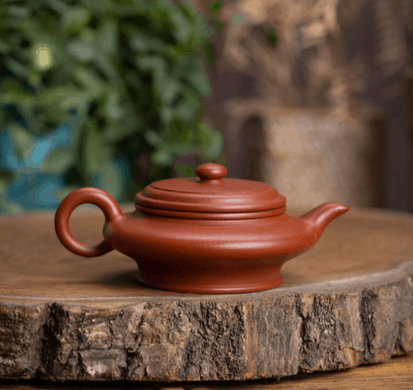 Handmade Red Clay Virtual Flat Teapot - Pure Chinese Tea